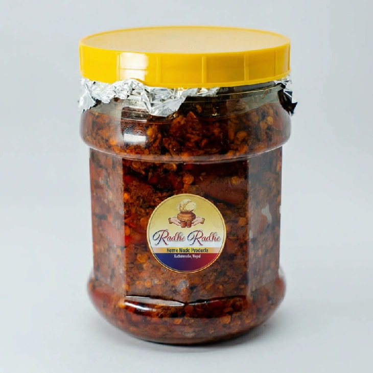 Authentic Dalle Khursani Achar - Extra Spicy Red Round Chili Pickle ...