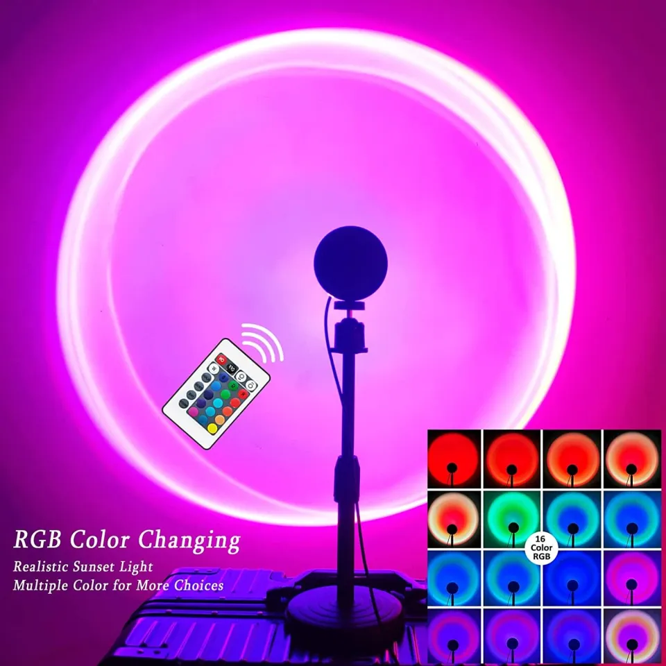 16 Colors Changing Remote Control RGB Sunset Lamp Projector With Remote ...