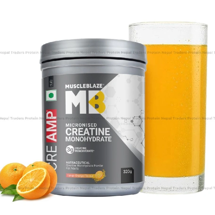 MuscleBlaze Creatine Monohydrate 320 Grams Orange Flavor With CREAMP ...
